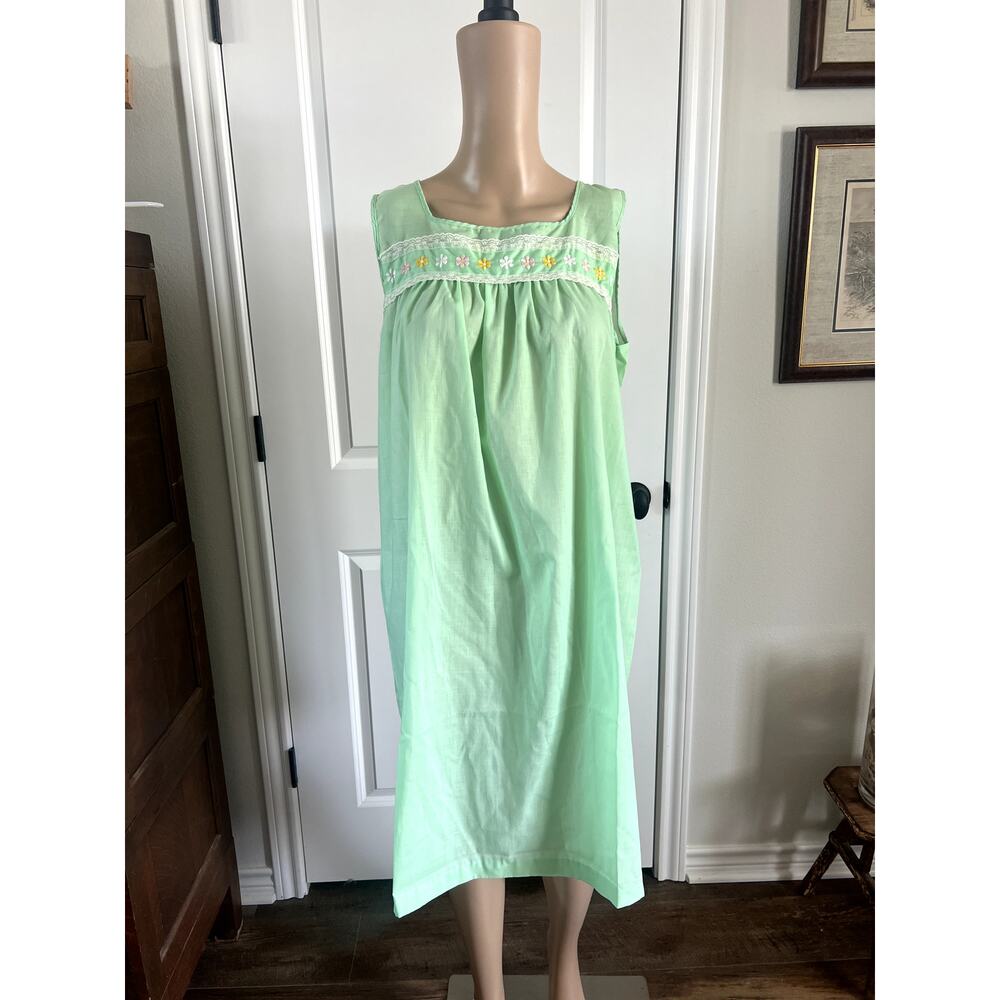 Vintage Green Katz Shift Nightgown - Gem